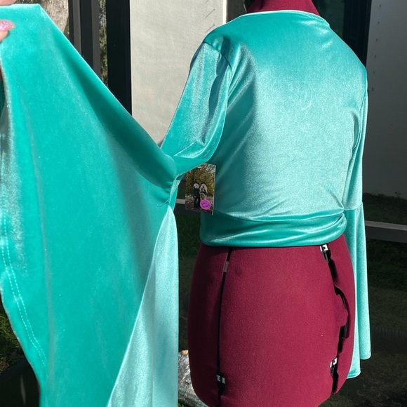 Lucky & Blessed | Tops | Nwt The Turquesa Velvet Super Bell Top By Luck Blessed Size Xl | Poshmark